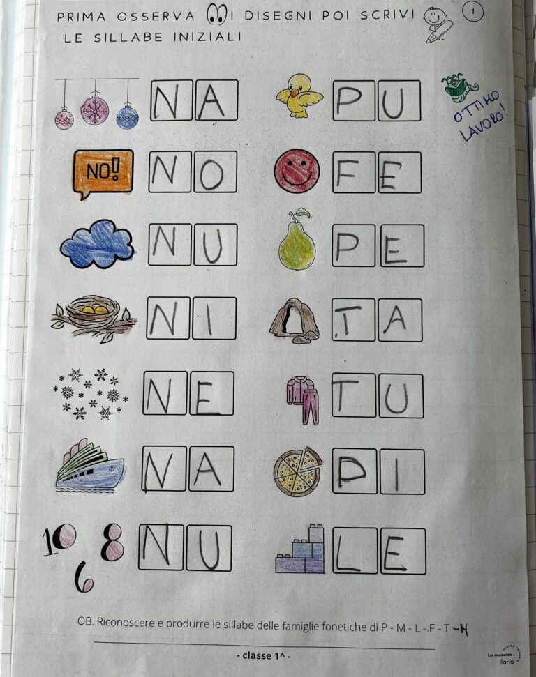 Lavoriamo con le sillabe - LA MAESTRA ILARIA