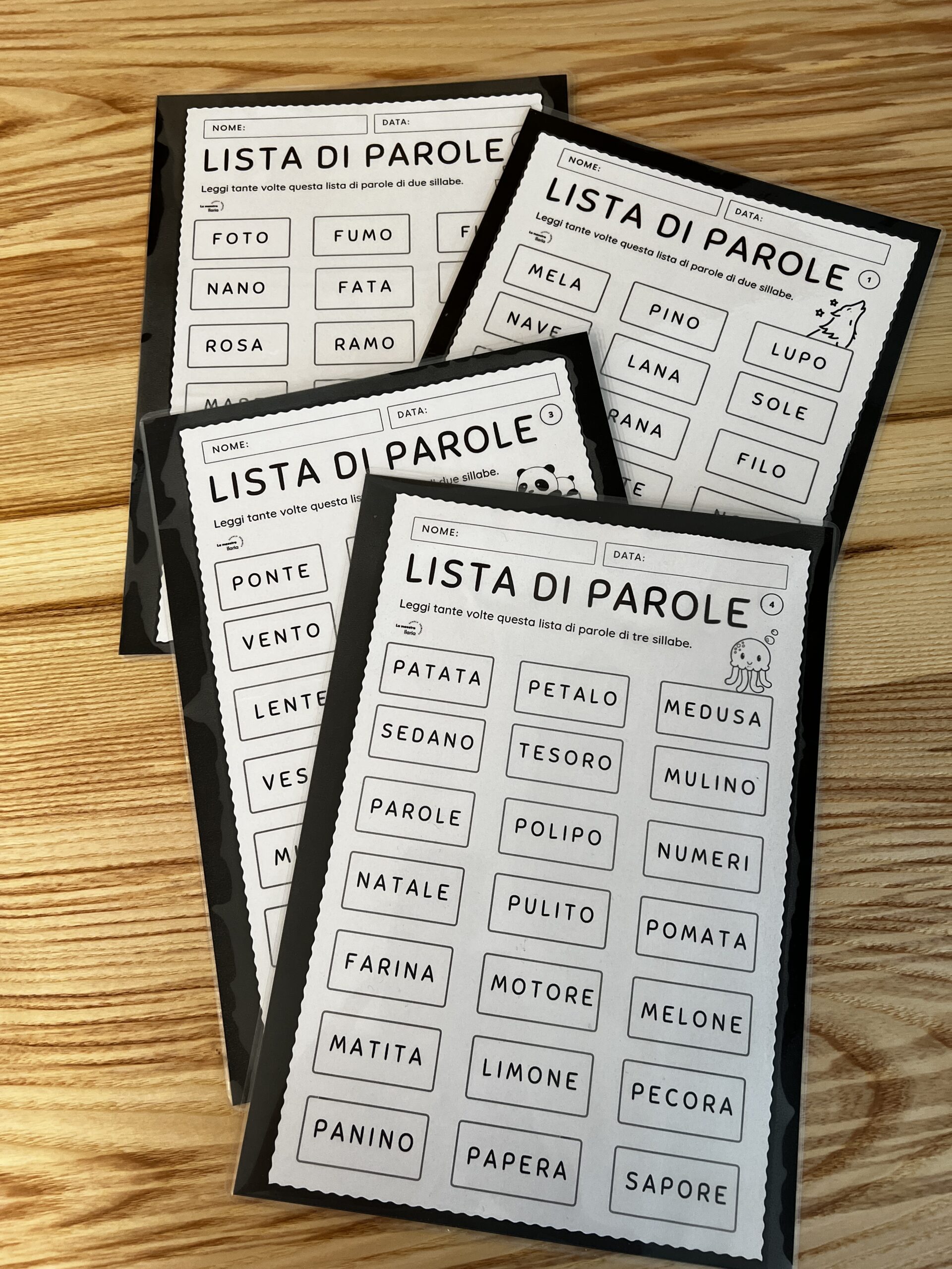 Liste di parole - LA MAESTRA ILARIA